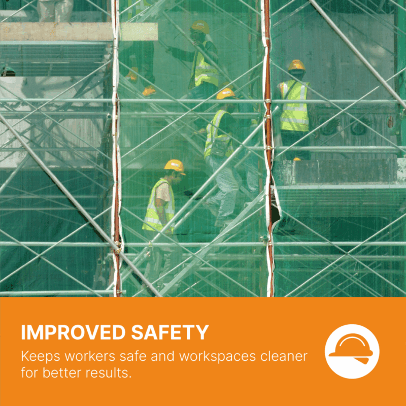 Heavy-Duty Green Scaffolding Debris Netting – 2m X 50m Roll | Arrows-UK